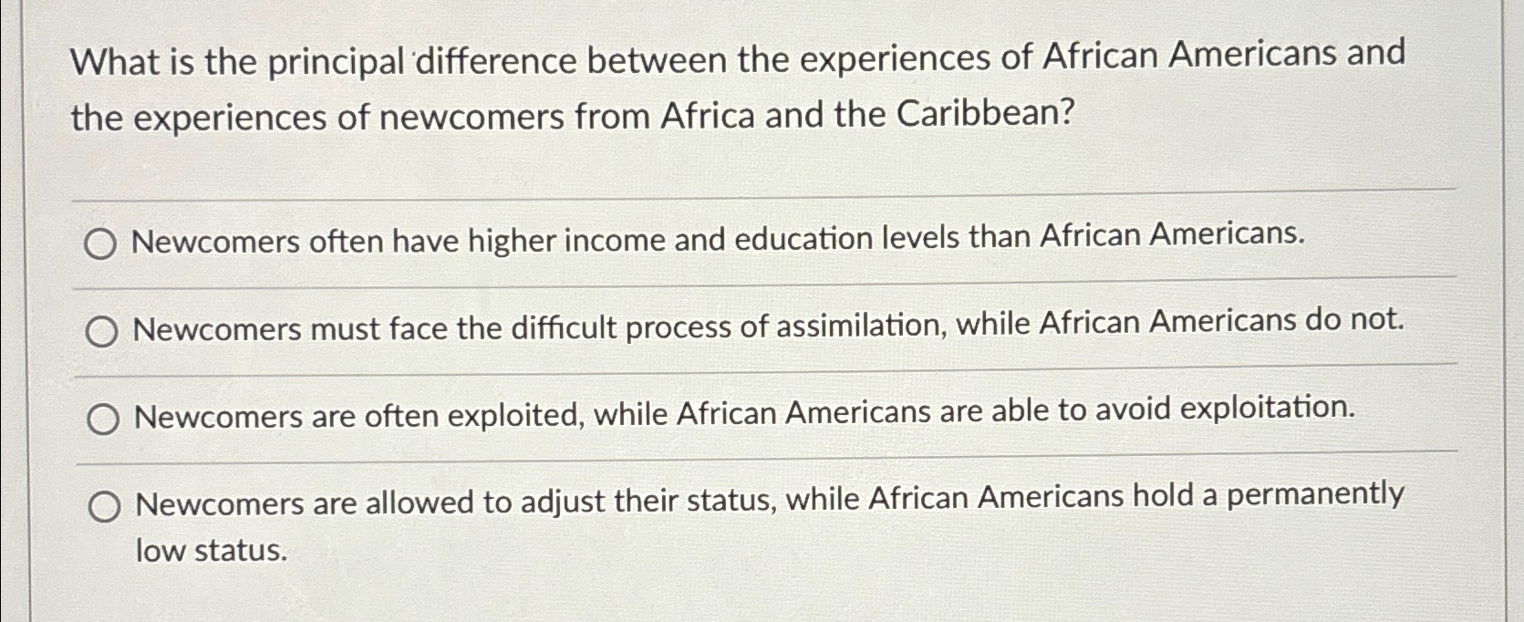 Solved What is the principal difference between the | Chegg.com
