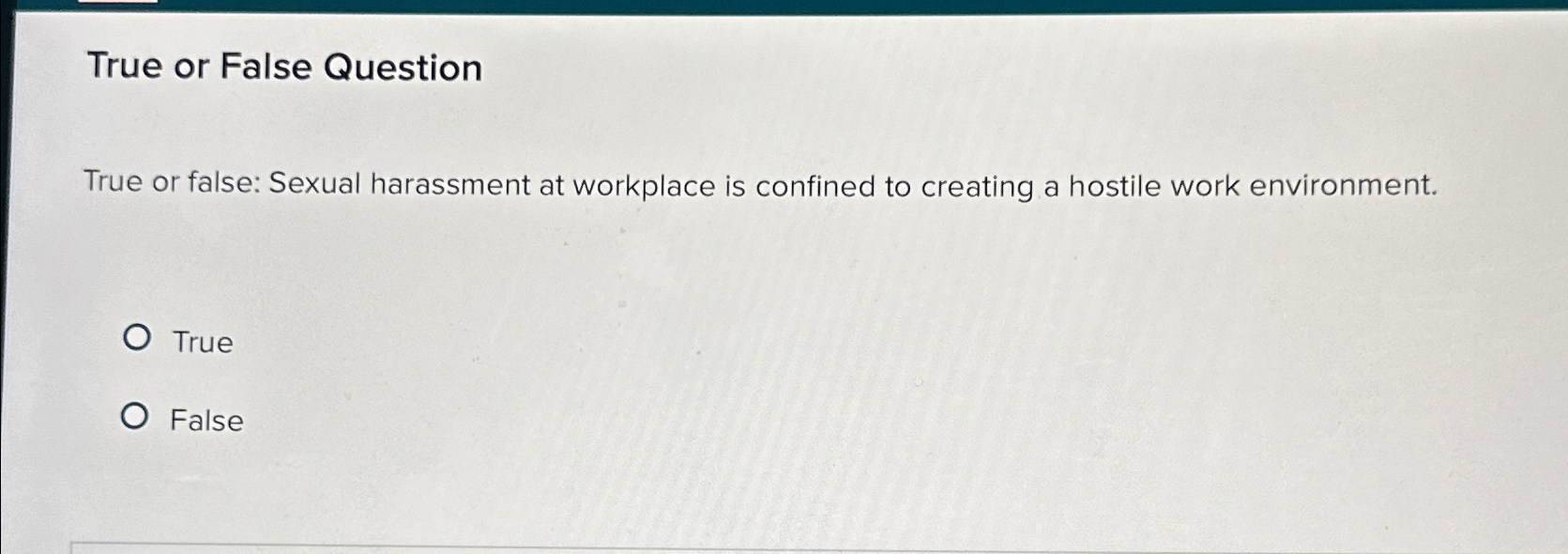 Solved True Or False Questiontrue Or False Sexual