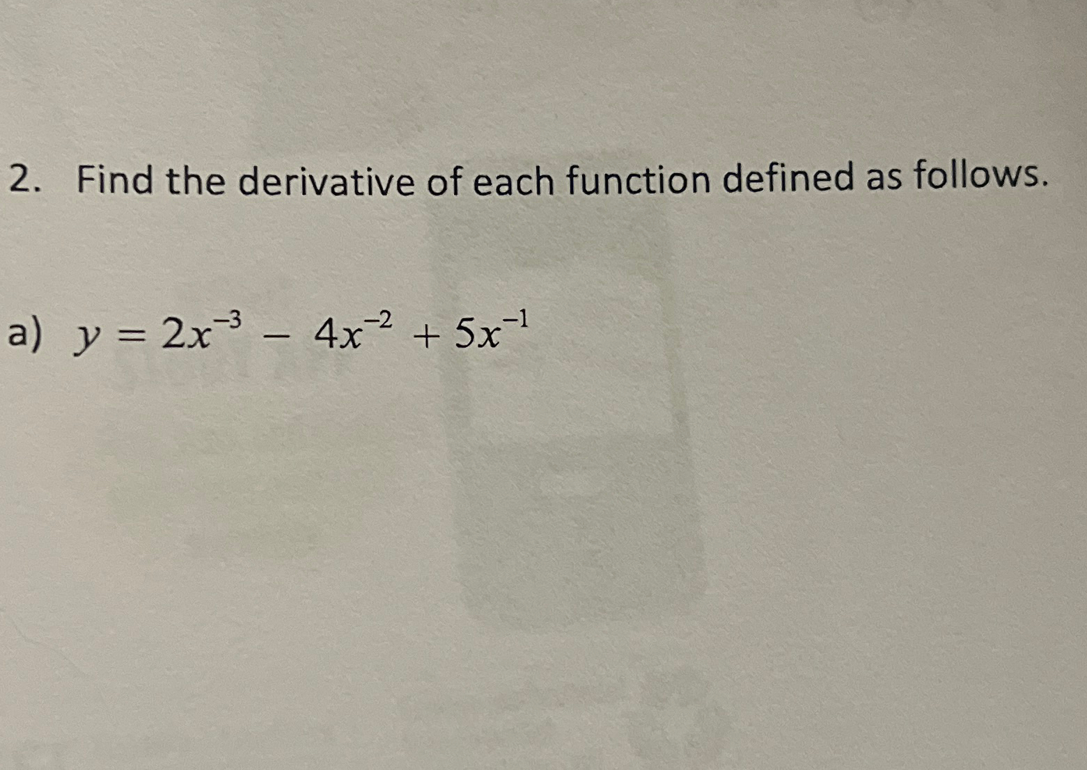 Solved Find the derivative of each function defined as | Chegg.com