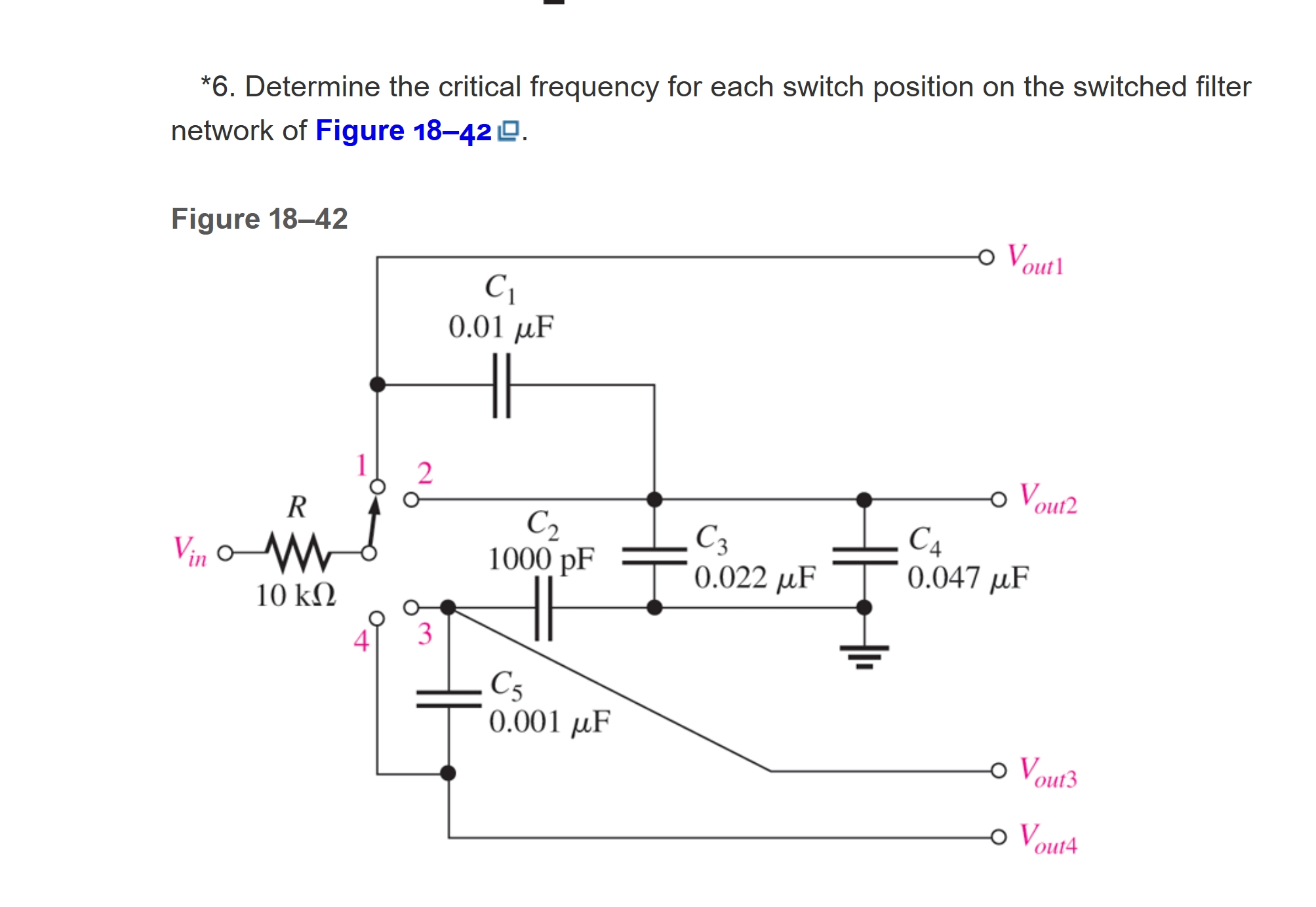 *6. ﻿Determine the critical frequency for each switch | Chegg.com