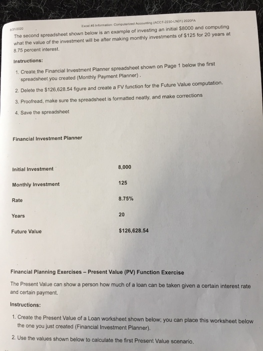 Solved Excel 5 Information Computerized Accounting | Chegg.com