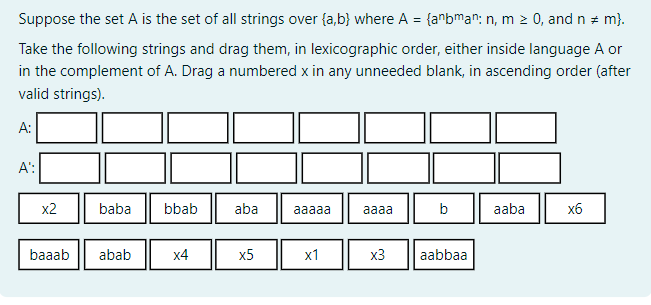 Solved Suppose the set A ﻿is the set of all strings over | Chegg.com
