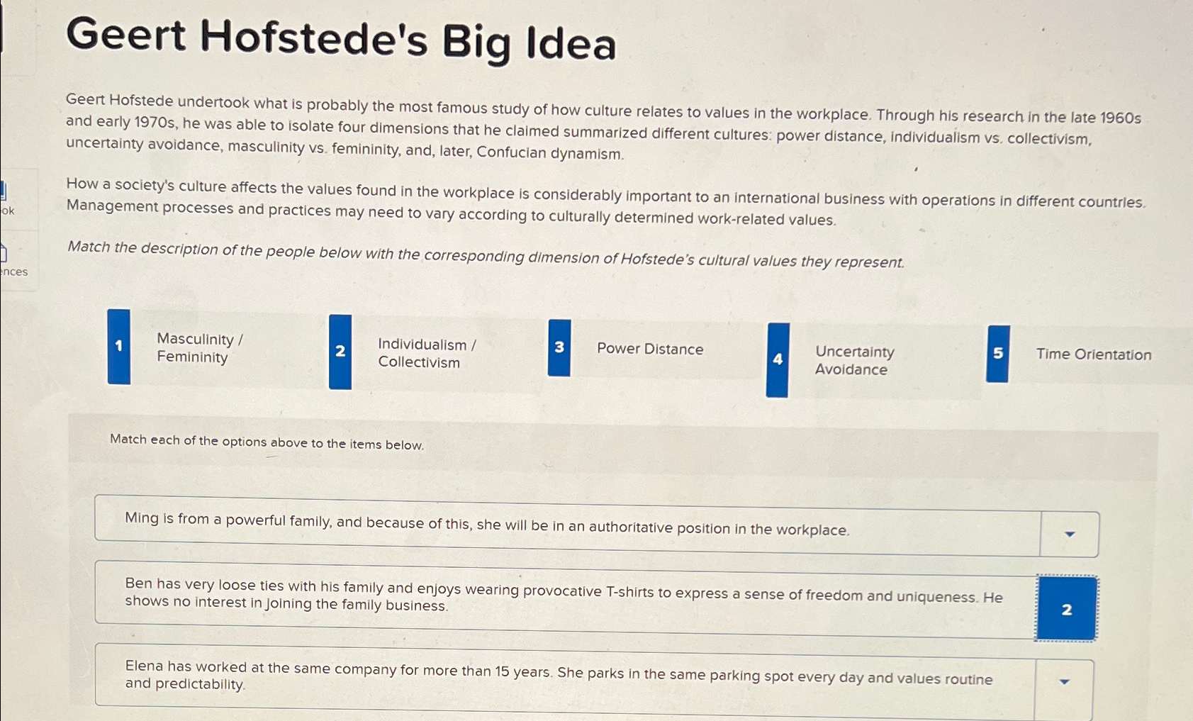 Solved Geert Hofstede's Big IdeaGeert Hofstede undertook | Chegg.com