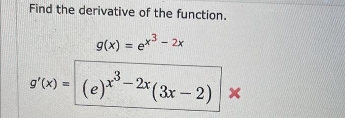 Solved Find the derivative of the function. | Chegg.com