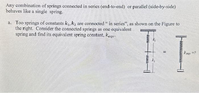 Solved Any combination of springs connected in series | Chegg.com