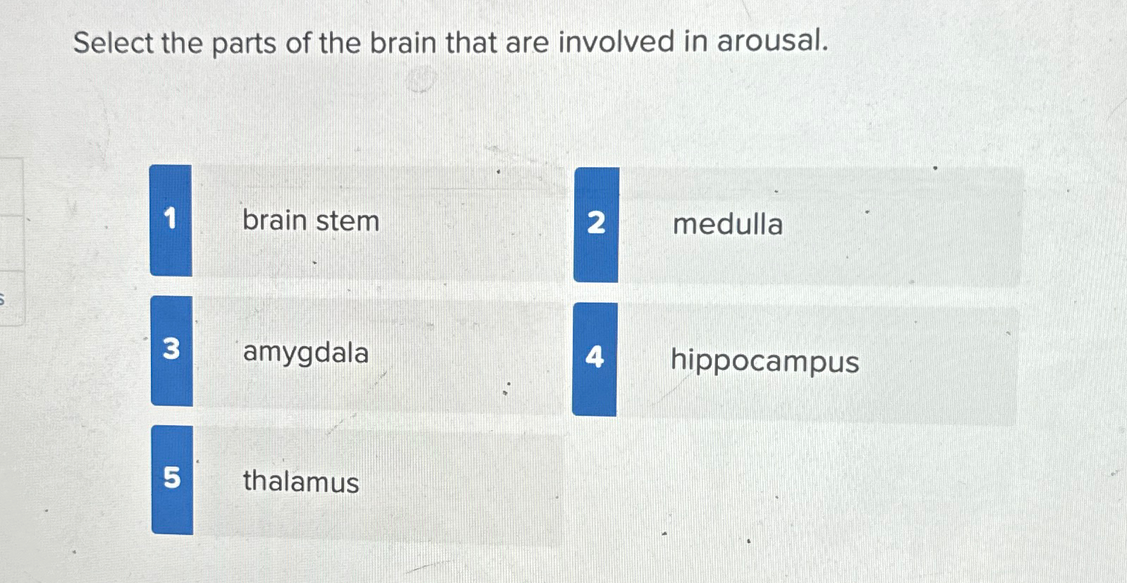 Solved Select the parts of the brain that are involved in | Chegg.com