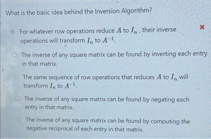 Solved What is the basic idea behind the Inversion | Chegg.com