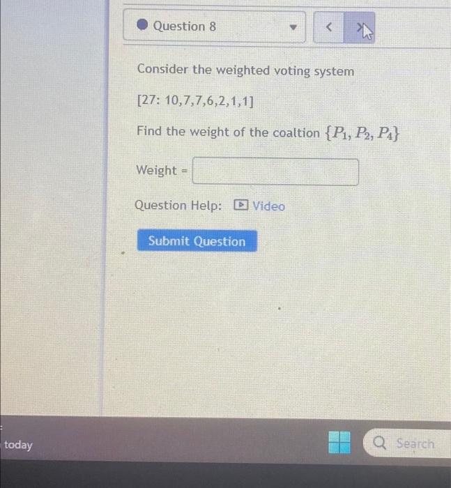 Solved Consider the weighted voting system | Chegg.com