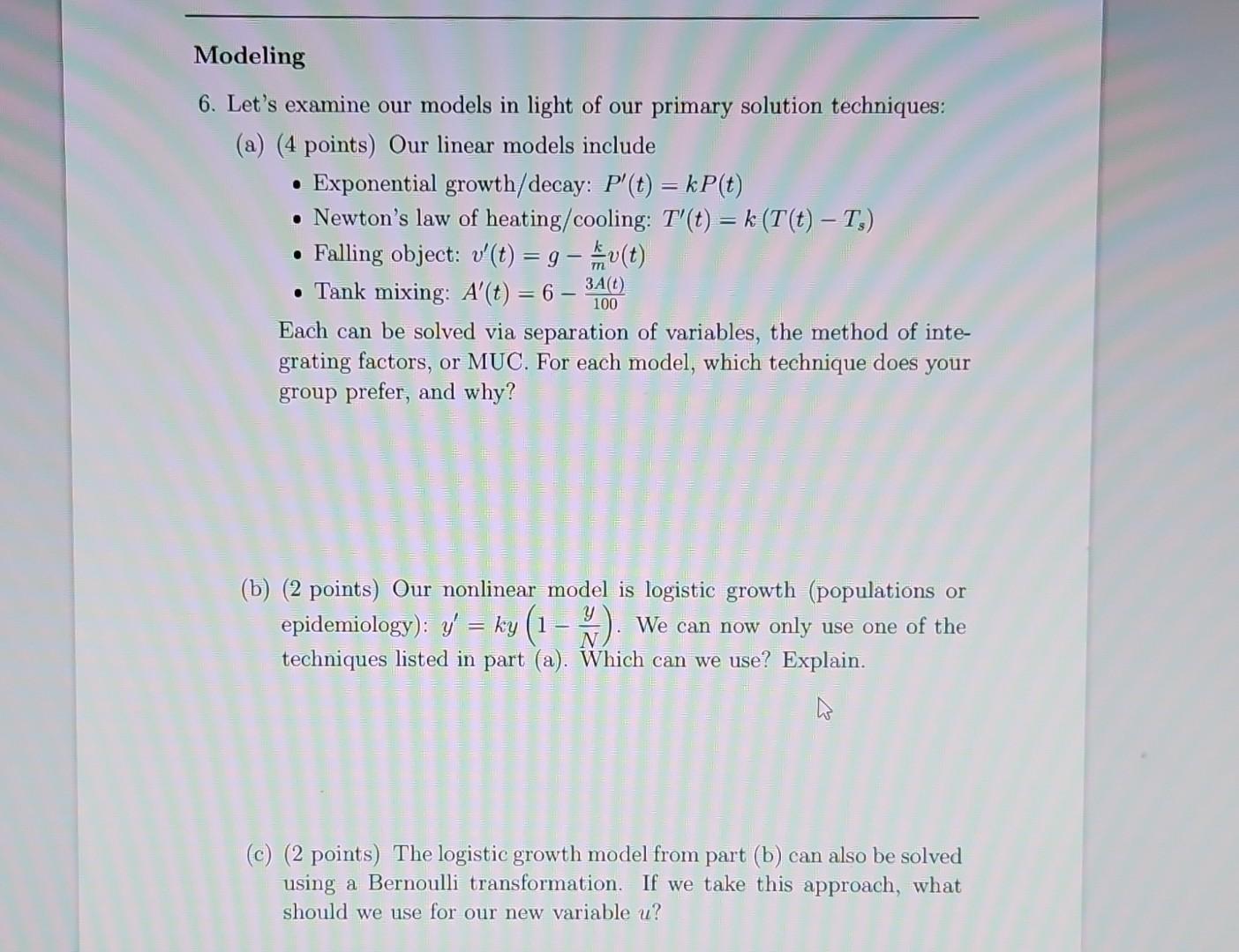Solved 6. Let's examine our models in light of our primary | Chegg.com