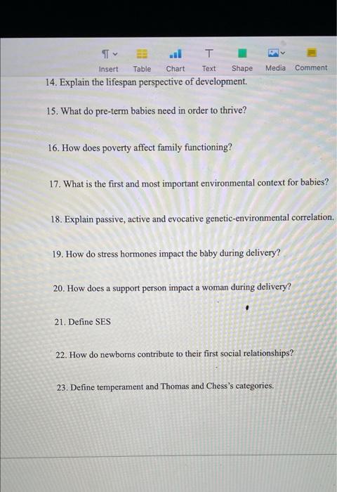 Solved ST T Chart Text Shape 14. Explain the lifespan | Chegg.com