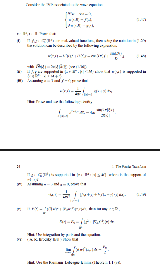 Solved Consider the IVP associated to the wave | Chegg.com
