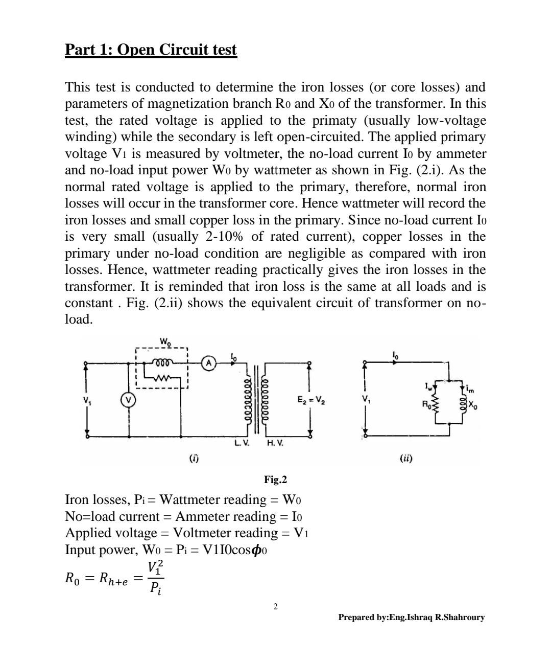 Solved SINGLE PHASE TRANSFORMER /NO LOAD 1. Theory An | Chegg.com