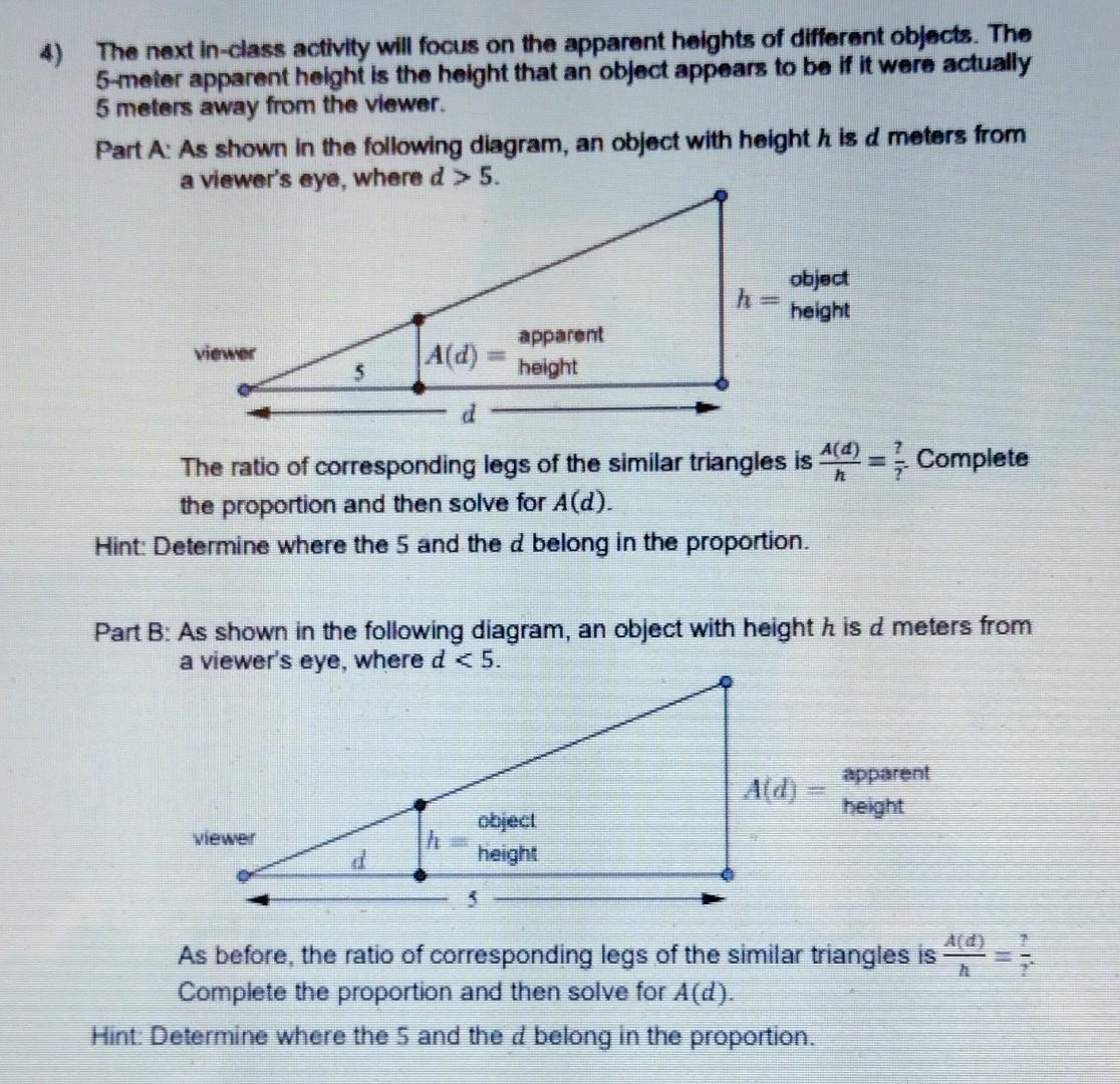 Solved 4) The next in-class activily will focus on the | Chegg.com