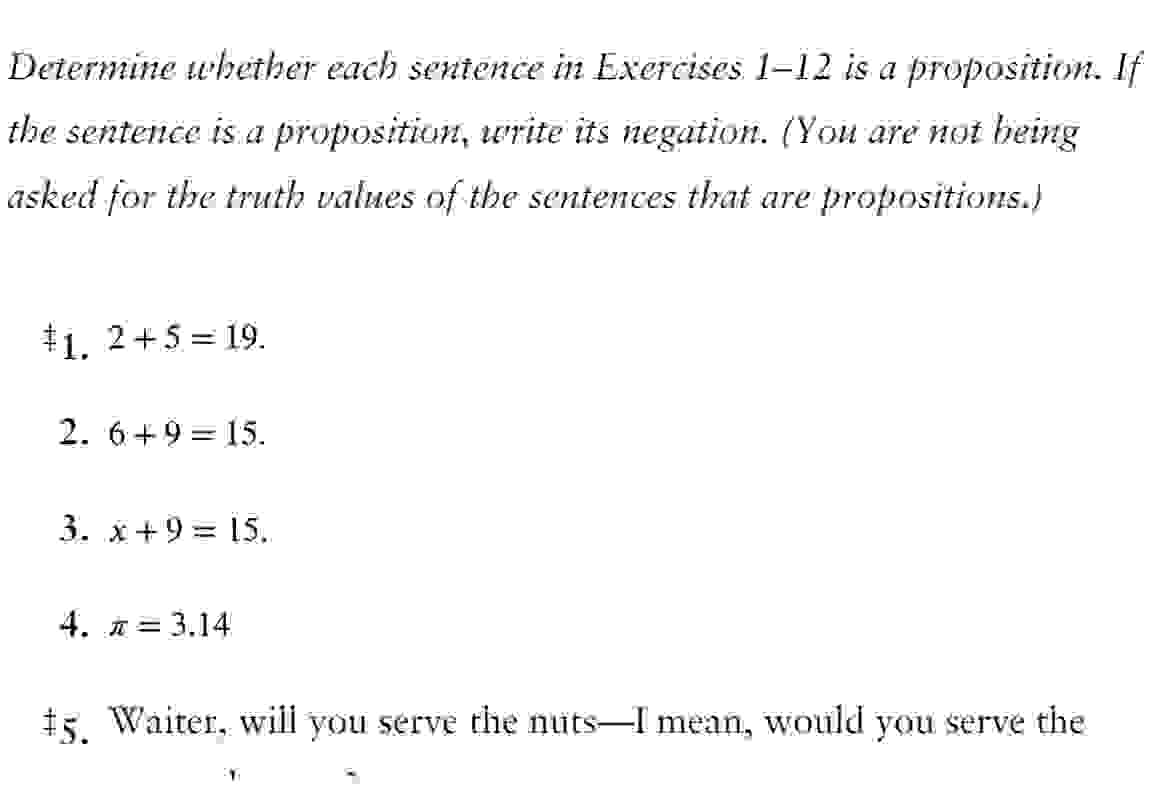 Solved Determine whether each sentence in Exercises 1-12 ﻿is | Chegg.com