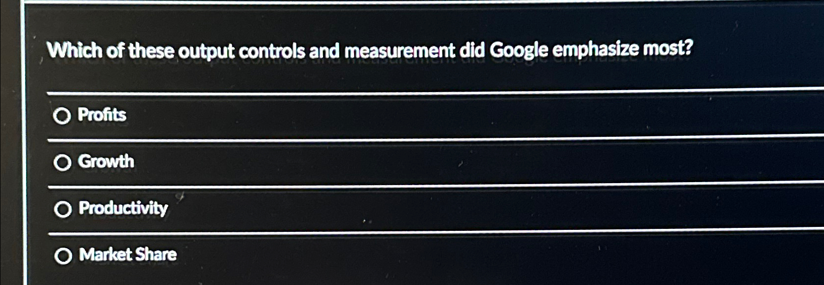 Solved Which of these output controls and measurement did | Chegg.com