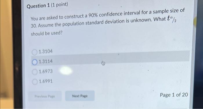 Solved Determine the confidence interval given tα/2=1.22, | Chegg.com