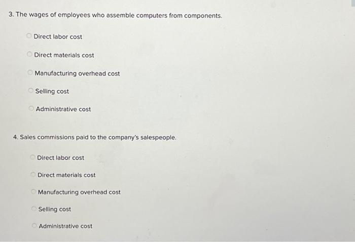 Solved Exercise 1-2 (Static) Classifying Manufacturing Costs | Chegg.com Solved Exercise 1-2 (Static) Classifying Manufacturing Costs | Chegg.com