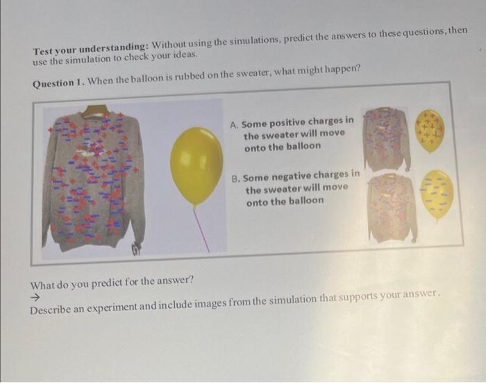 Solved Static Charges 1. Open Balloons and Static | Chegg.com