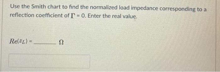 Solved Use the Smith chart to find the normalized load | Chegg.com