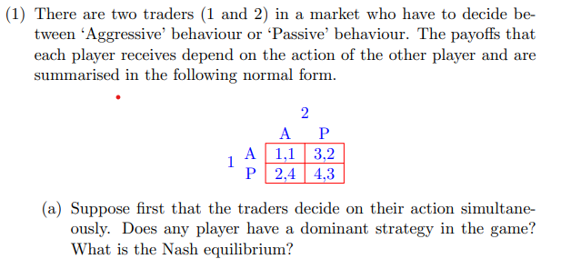 Solved (1) ﻿There are two traders (1 ﻿and 2) ﻿in a market | Chegg.com