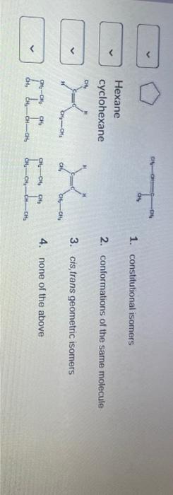 Solved 1. constitutional isomers Hexane cyclohexane 2. | Chegg.com