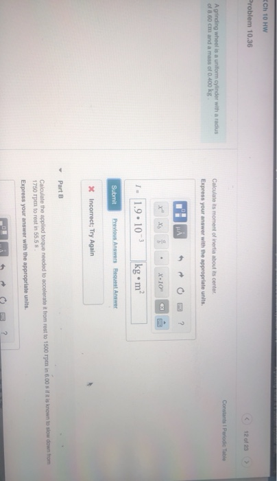 Solved Ch 10 HW Problem 10.36 3 12 01 23 Constants Periodic | Chegg.com