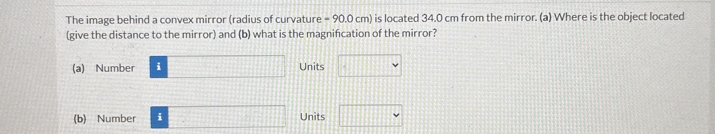 Solved The image behind a convex mirror (radius of curvature | Chegg.com