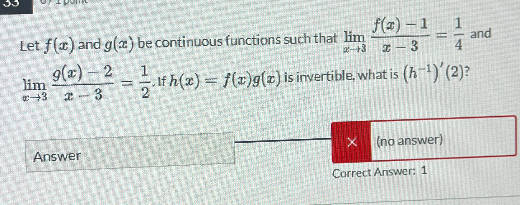Solved Let f(x) ﻿and g(x) ﻿be continuous functions such that | Chegg.com