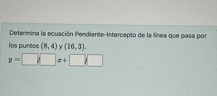 Solved Determina la ecuación Pendiente-Intercepto de la | Chegg.com