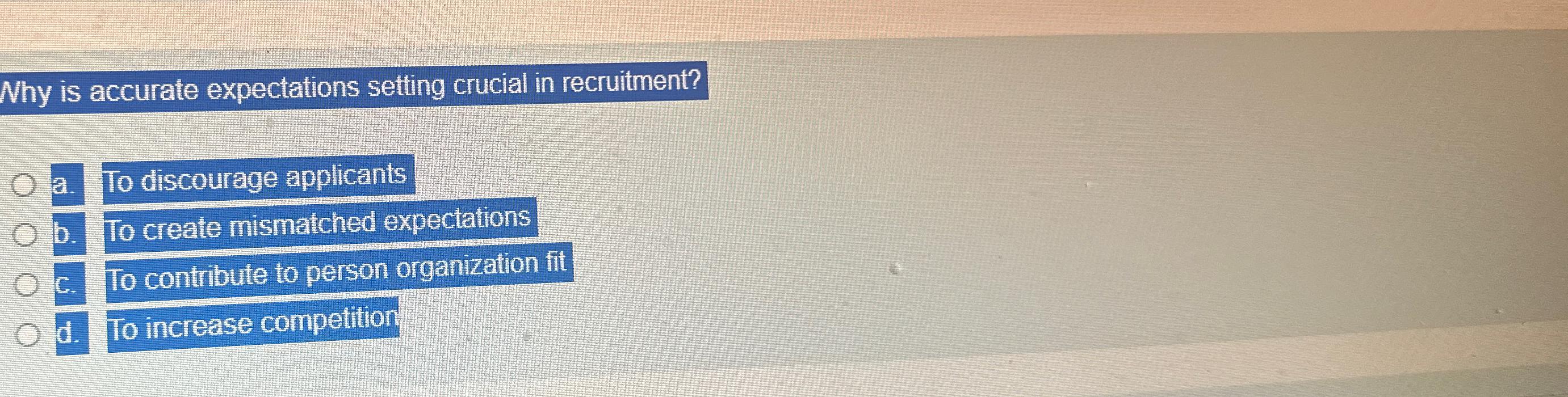 Solved Nhy is accurate expectations setting crucial in | Chegg.com