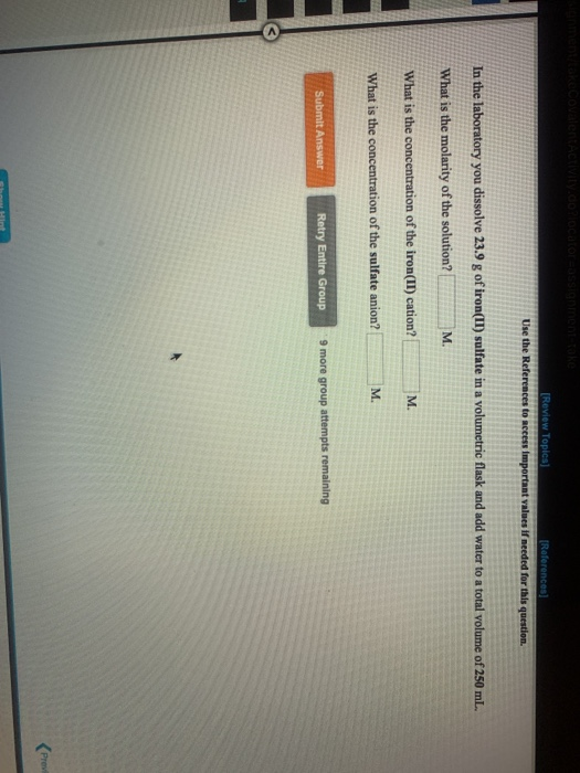 Solved [Review Topics) [References) Use the References to | Chegg.com