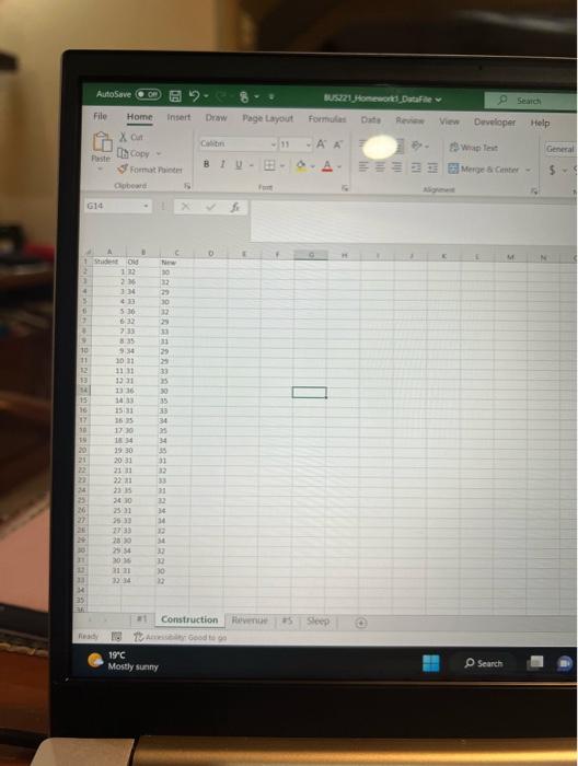 Solved 1. Excel file tab: Construction. The Cochise College | Chegg.com