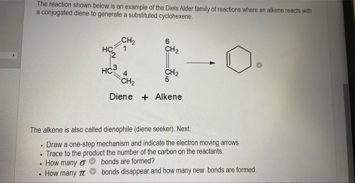 Solved The reaction shown below is an example of the Diels | Chegg.com