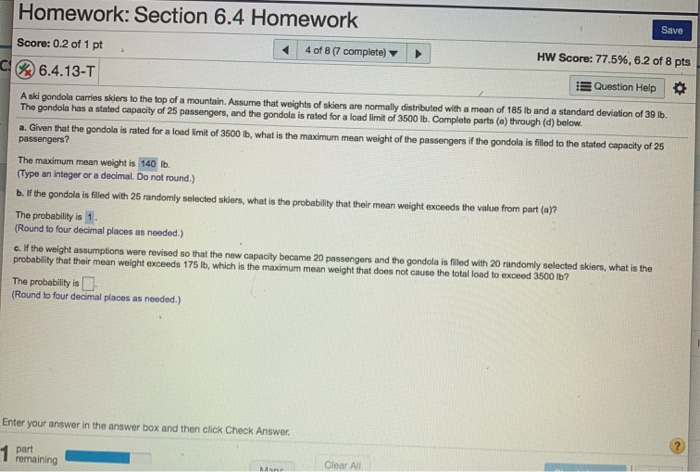 Solved Save Homework Section 6 4 Homework Score 0 2 Of 1