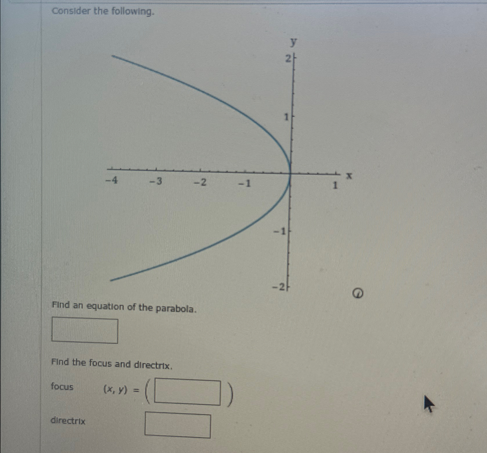 Solved Consider the following.Find an equation of the | Chegg.com
