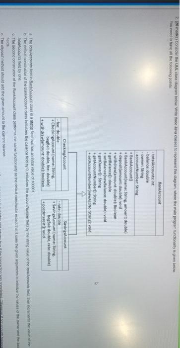 Solved 2 (20 marks) Consider the UML class diagram below. | Chegg.com