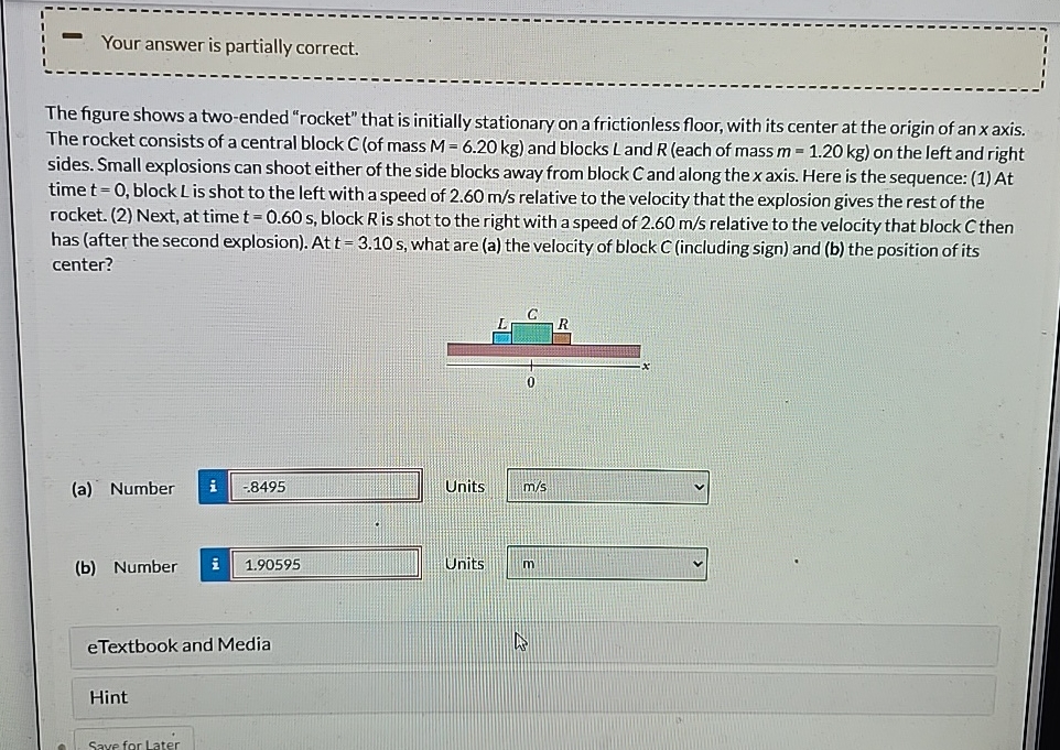 Solved Your answer is partially correct.The figure shows a | Chegg.com