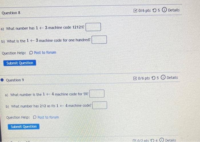 Solved a) What number has 1←3 machine code 12121 ? b) What | Chegg.com