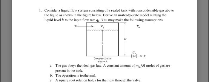 Solved 1. Consider a liquid flow system consisting of a | Chegg.com