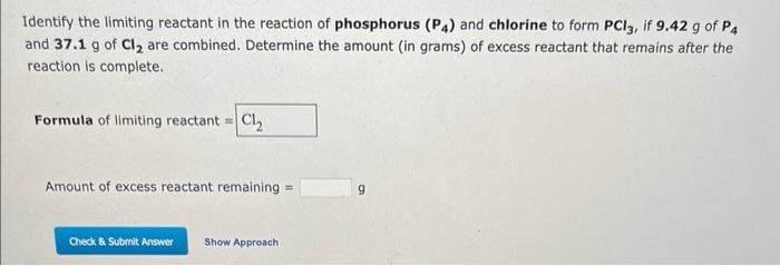 Solved Identify the limiting reactant in the reaction of | Chegg.com