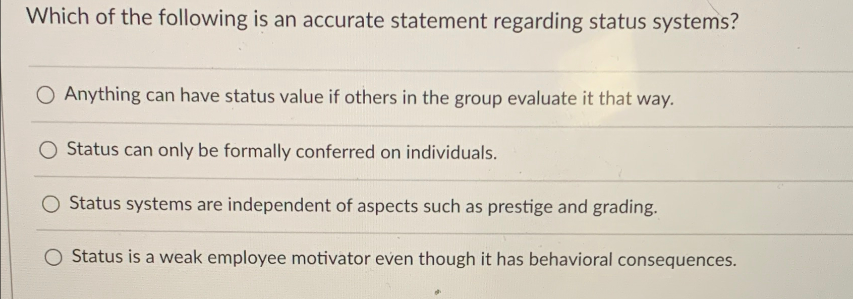 Solved Which of the following is an accurate statement | Chegg.com