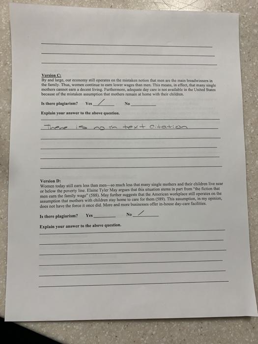 Solved Avoiding Plagiarism Worksheet Verbatim Examples from | Chegg.com