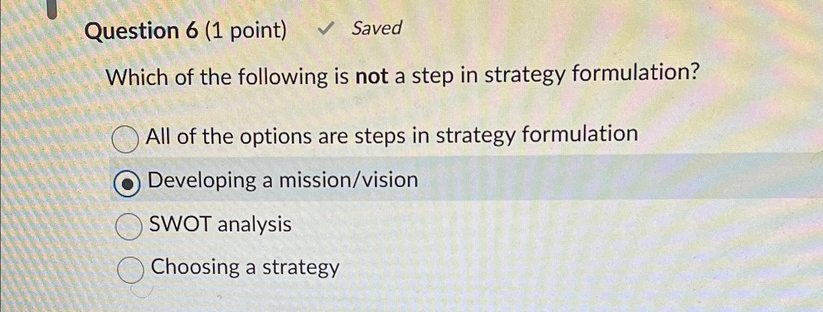 Solved Question 6 (1 ﻿point) ﻿SavedWhich of the following | Chegg.com