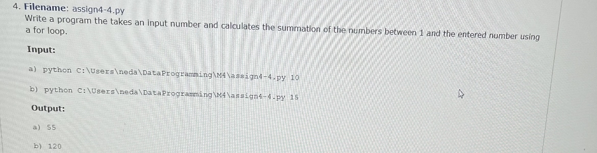 Solved Filename Assign4 4 Pywrite A Program The Takes An
