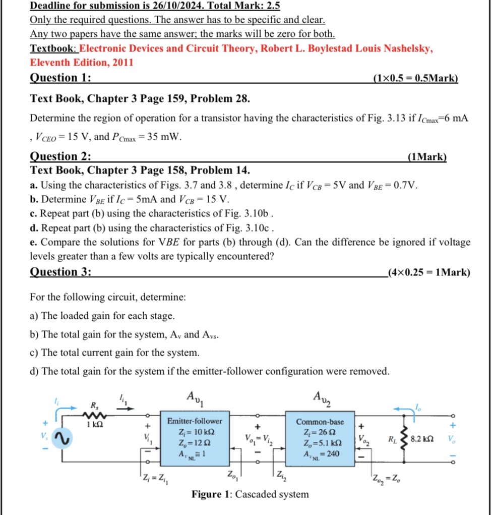 Solved Deadline for submission is 26/10/2024. ﻿Total Mark: | Chegg.com