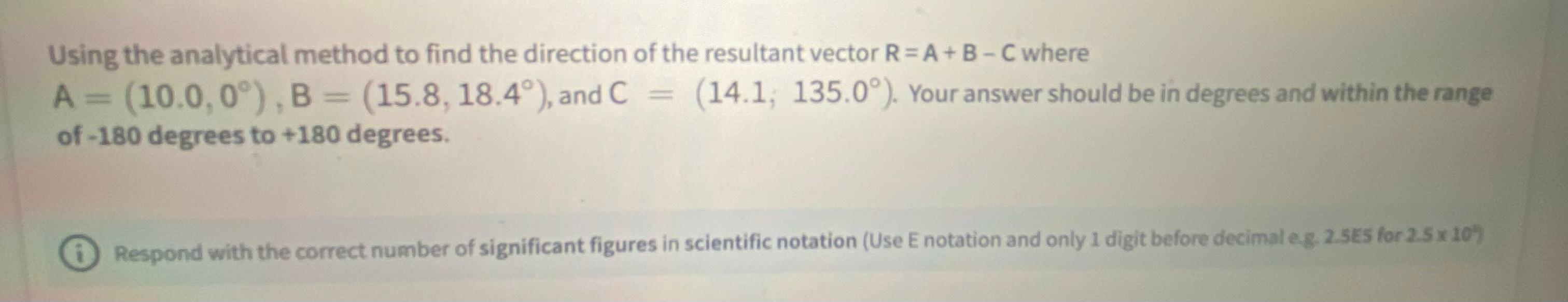 Solved Using the analytical method to find the direction of | Chegg.com