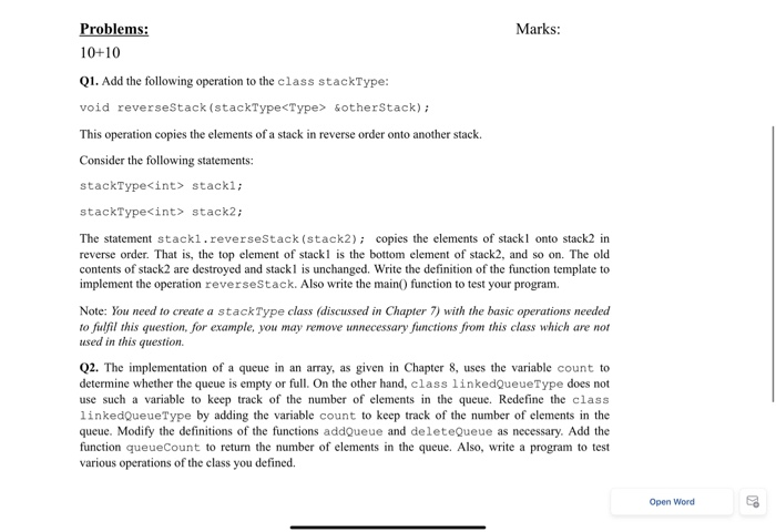 Solved Marks: Problems: 10+10 Q1. Add the following | Chegg.com