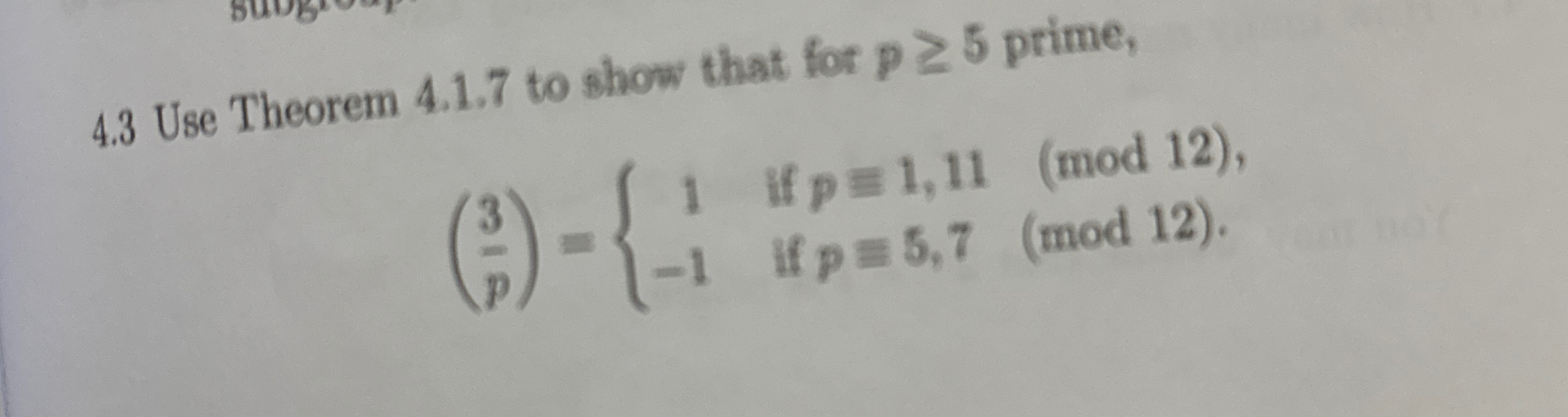 Solved 4.3 ﻿Use Theorem 4.1 .7 ﻿to show that for p≥5 | Chegg.com