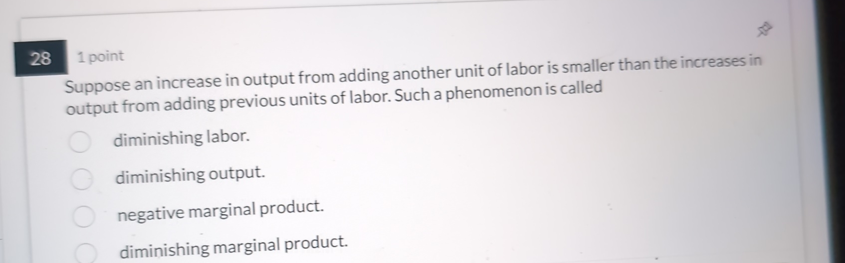 Solved 281 ﻿pointSuppose an increase in output from adding | Chegg.com