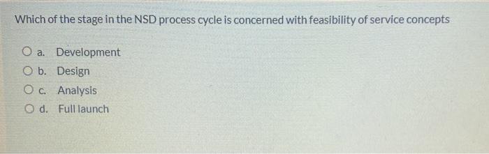 Solved Which of the stage in the NSD process cycle is | Chegg.com
